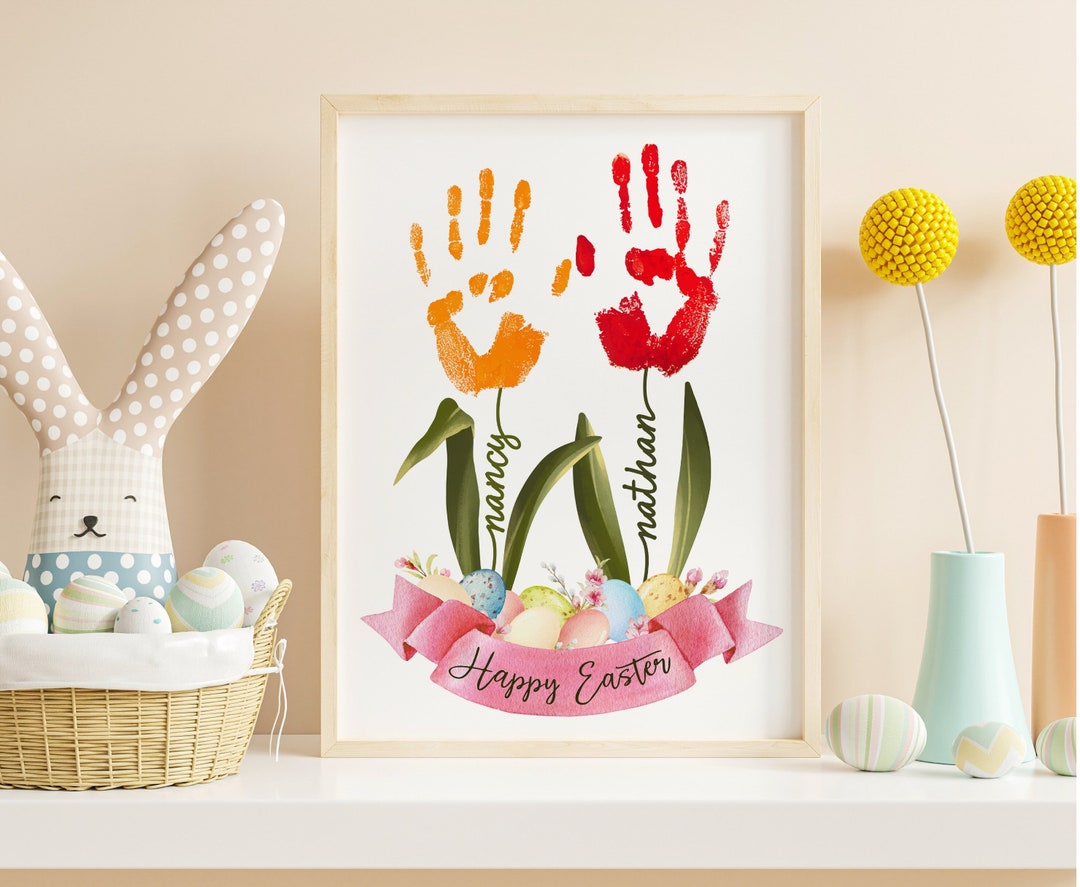 Personalized Easter Handprint Art Gift. Printable Easter Craft - Etsy
