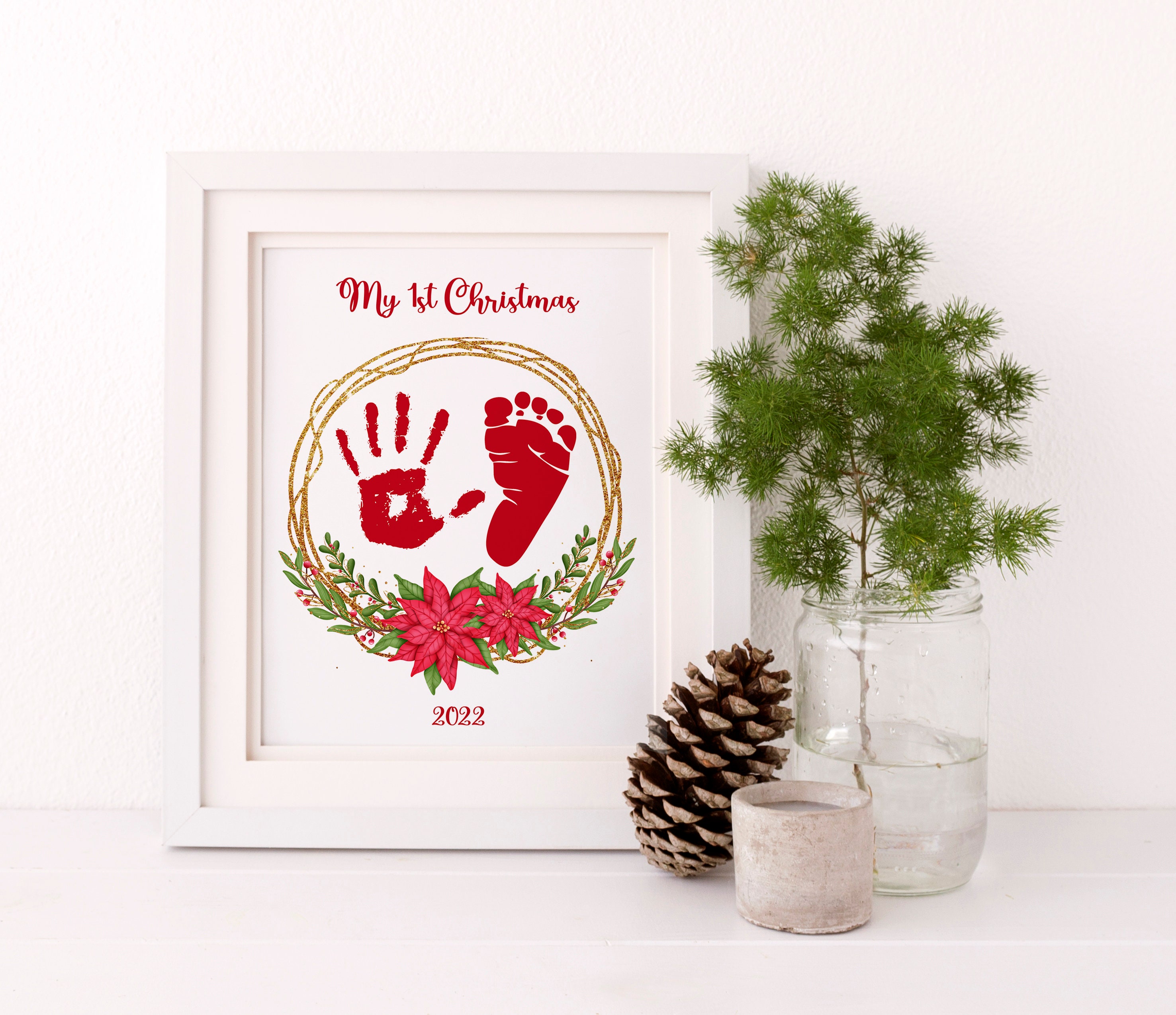 Printable Christmas Handprint Art Instant Download. My First - Etsy ...