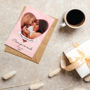 Editable Valentine Card Template. Printable Valentines Day Photo Card ...