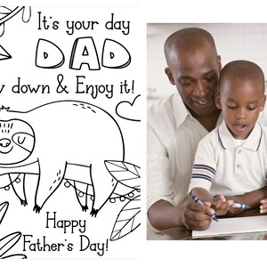 Printable Fathers Day Coloring Card for Kids. Fathers Day DIY Gift ...