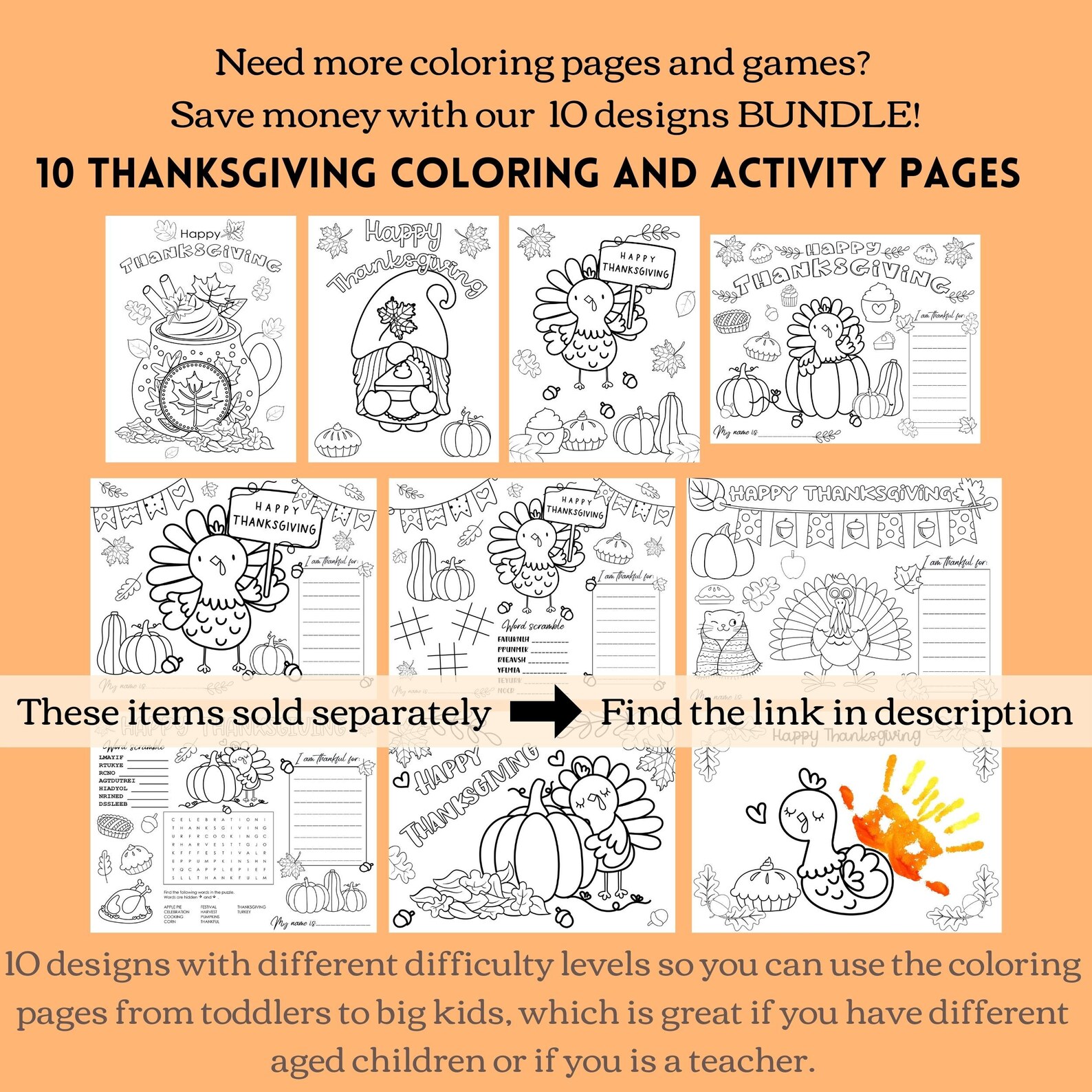 Printable Thanksgiving Turkey Coloring Card and Coloring Page - Etsy