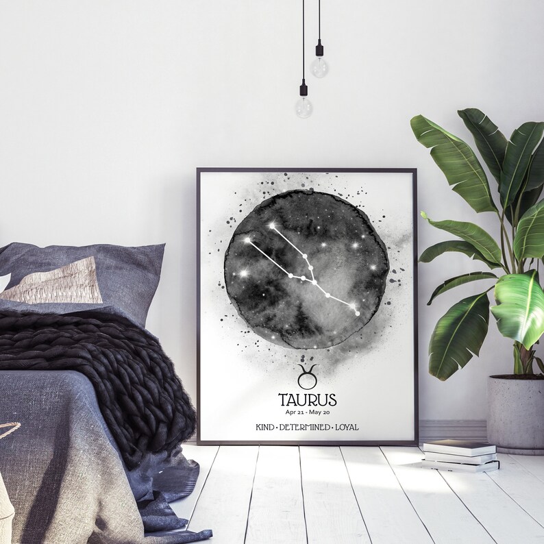 Taurus Printable Zodiac Sign Poster. INSTANT DOWNLOAD Taurus - Etsy