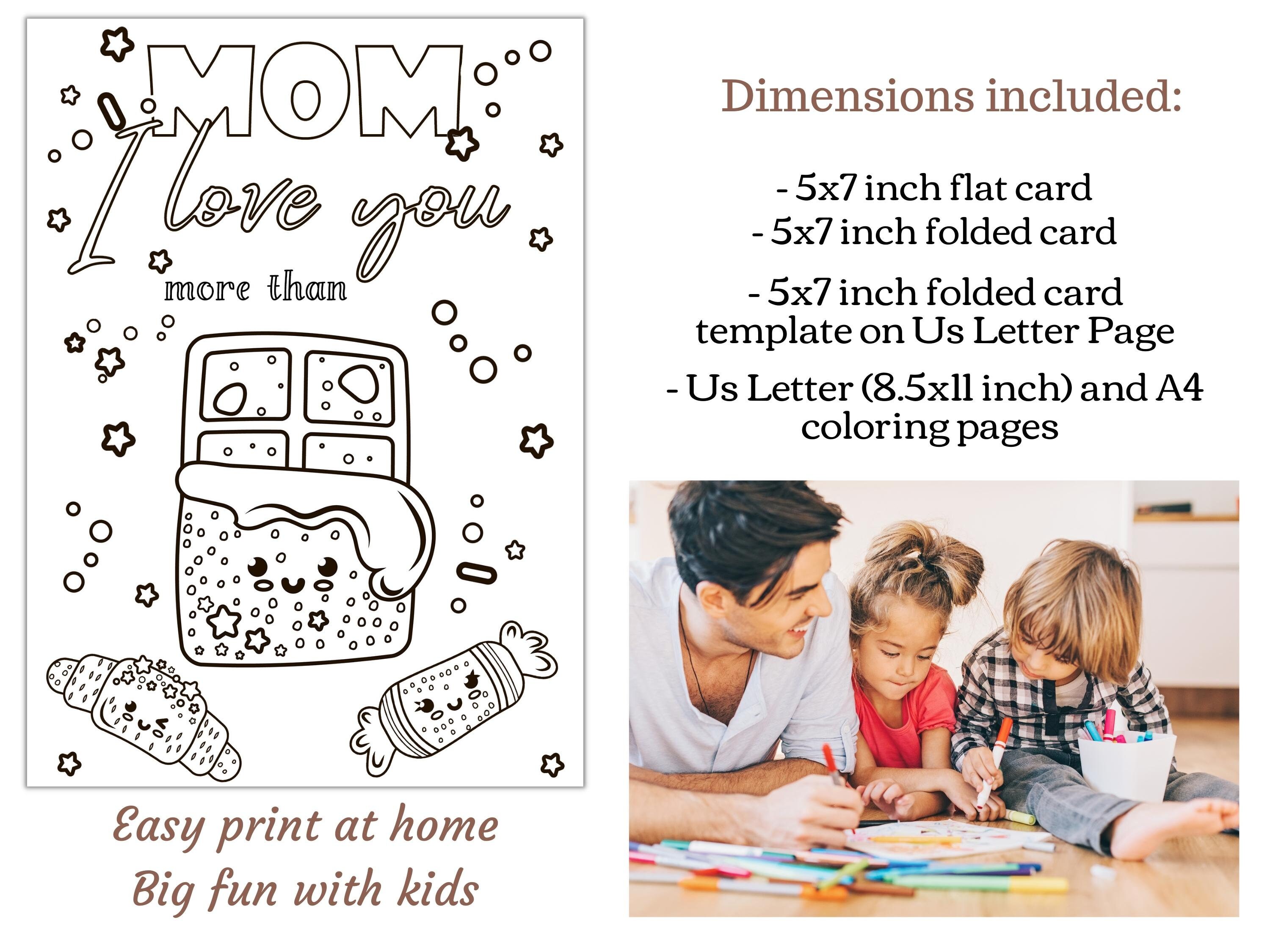 Funny Mother's Day Coloring Card for Kids. Printable - Etsy Canada