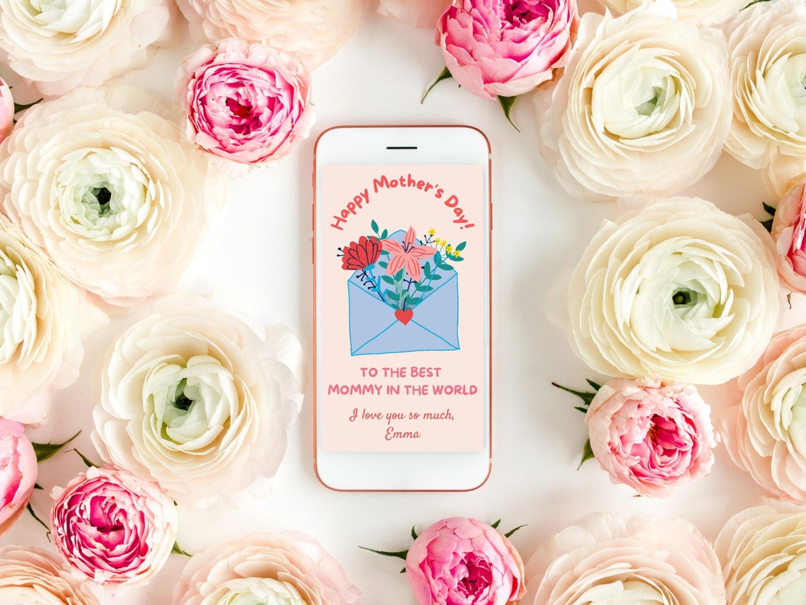 Animated Mother's Day Card Template. Editable Mothers Day - Etsy