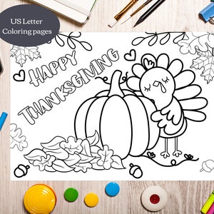 Printable Thanksgiving Turkey Coloring Card and Coloring Page for Kids ...