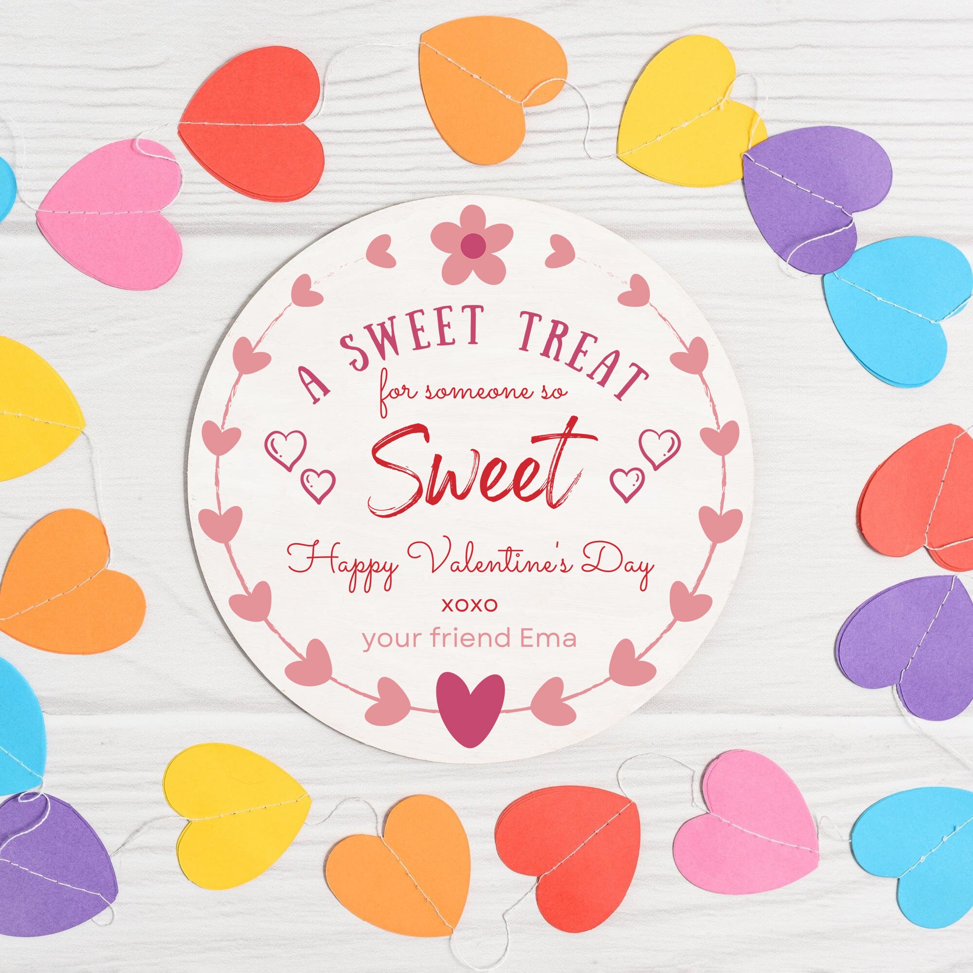 Editable Valentine Sweet Treat Favor Tags Canva Template. | Etsy