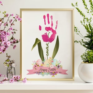 Personalized Easter Handprint Art Gift. Printable Easter Craft for Kids ...