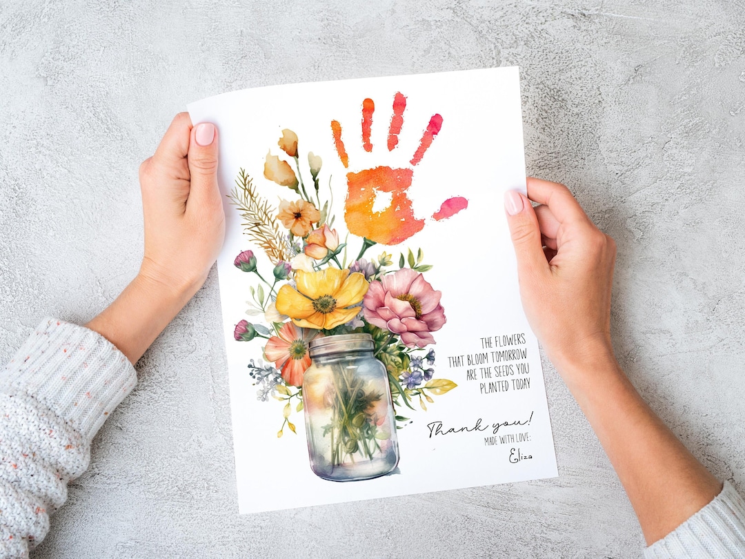 Teacher Appreciation Gift Handprint Art Instant Download. Printable ...