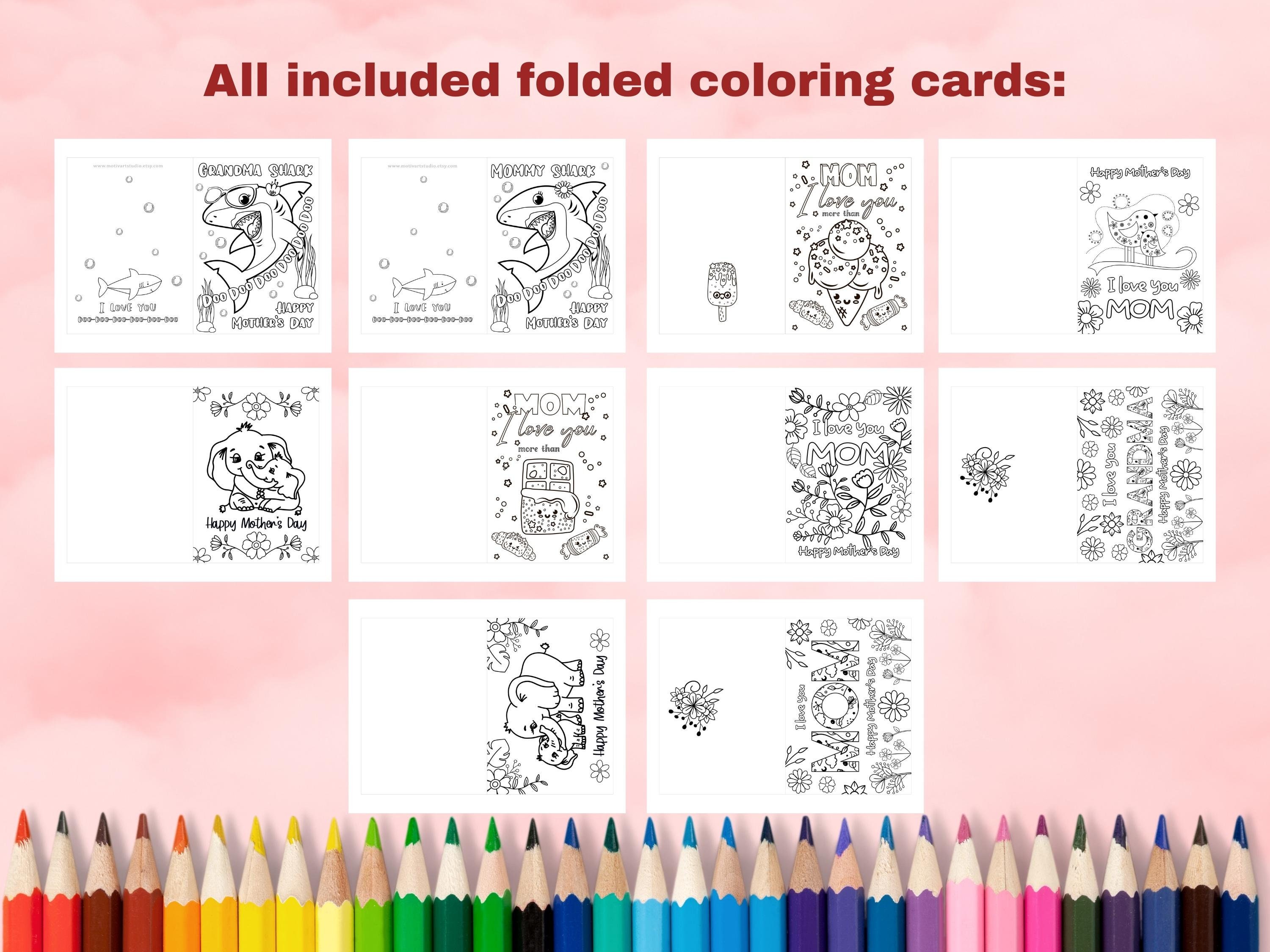 10 Mother's Day Coloring Cards for Kids. Coloring Pages and Printable ...
