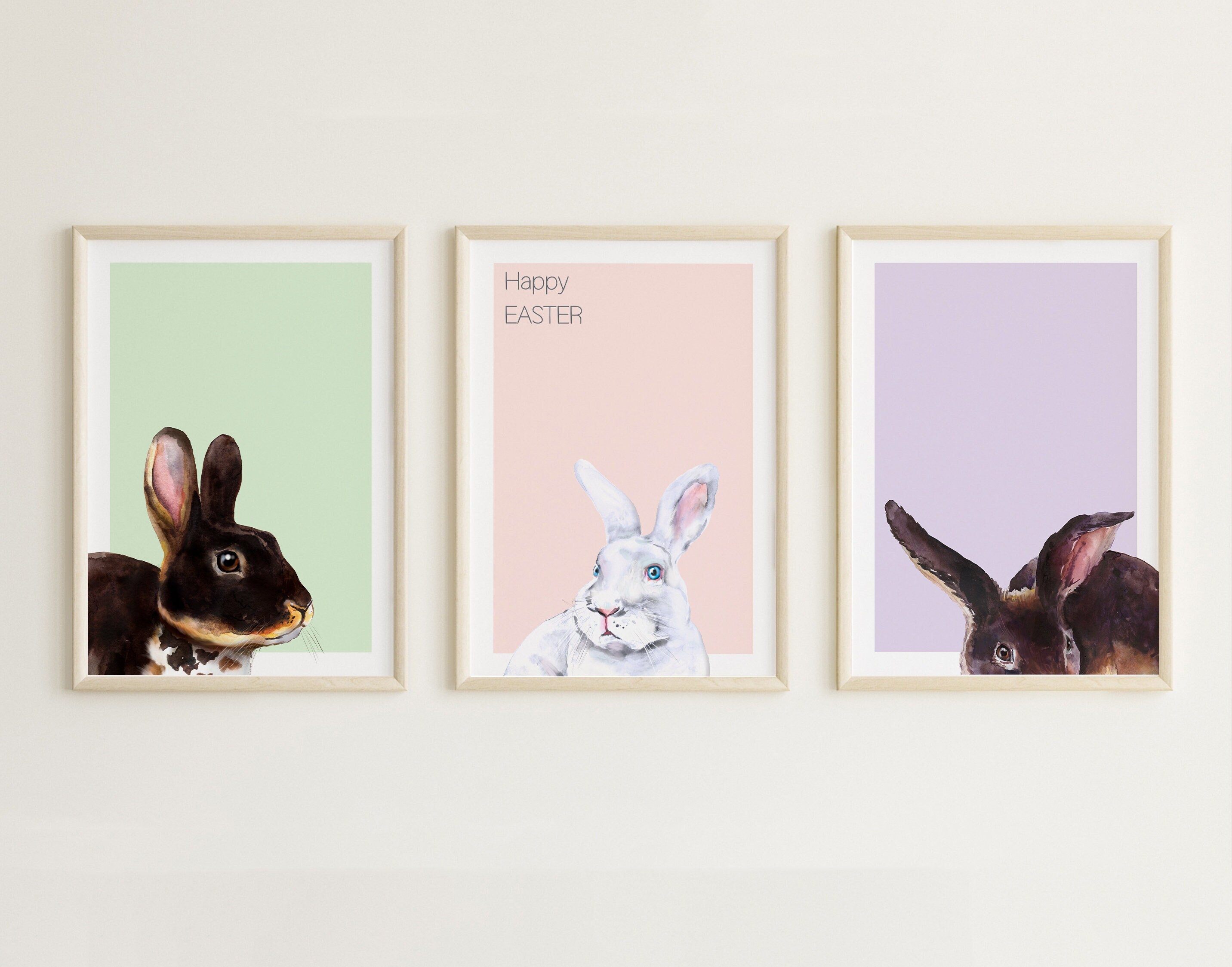 Easter Bunny Printable Gallery Wall Set. Printable Easter - Etsy