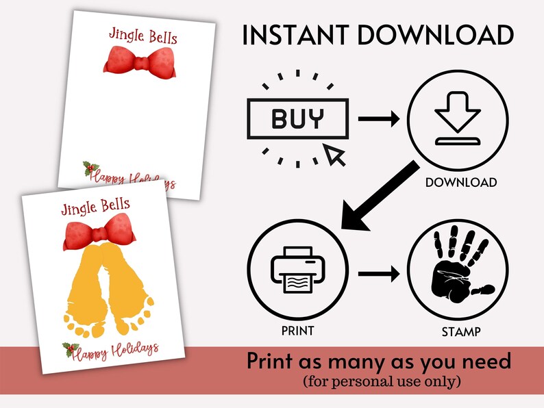 Christmas Handprint Art Activity for Kids Instant Download. - Etsy