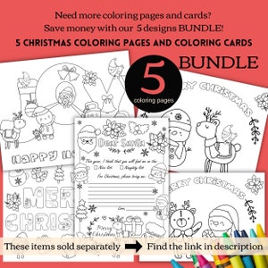 Letter to Santa Coloring Page Instant Download. Printable Christmas ...