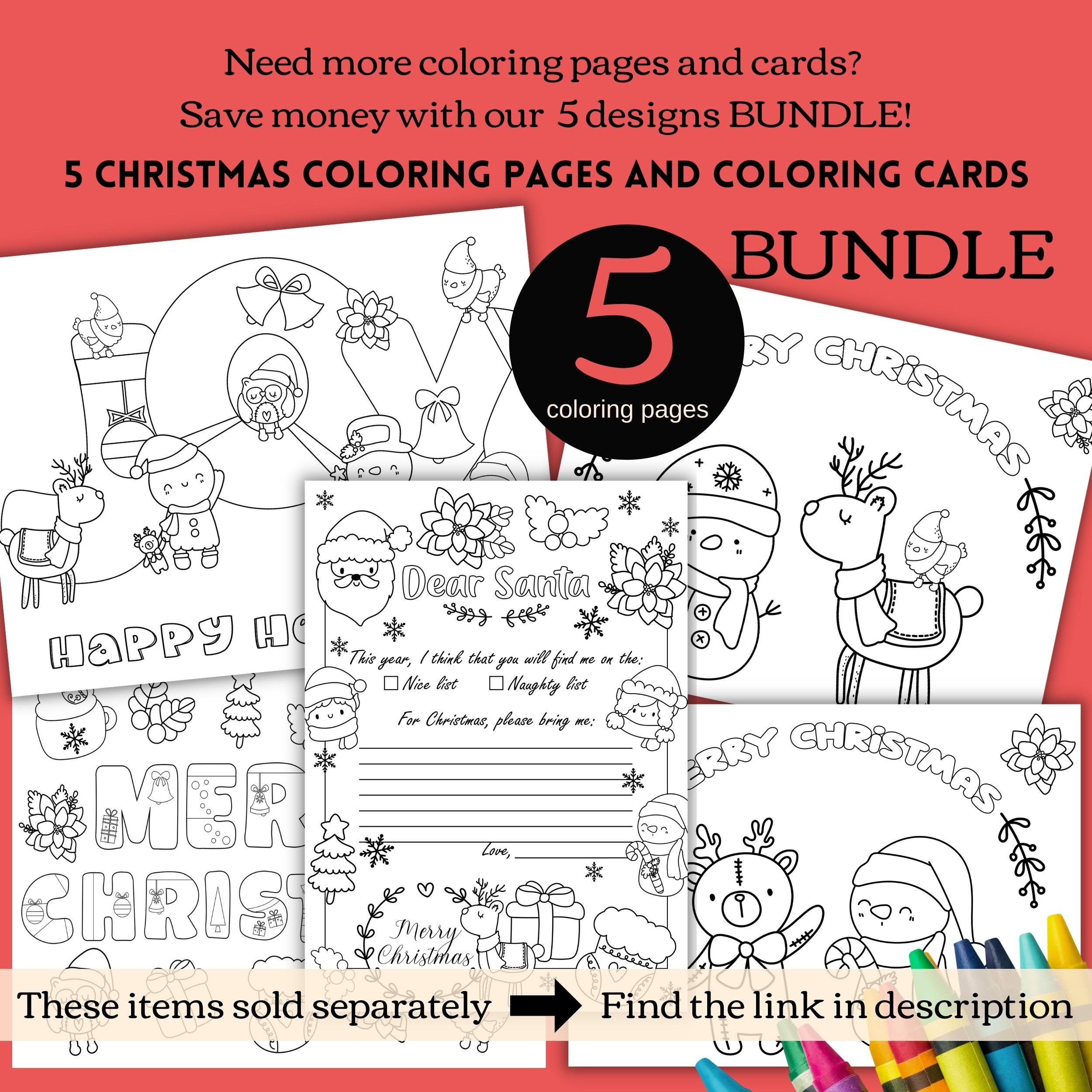 Letter to Santa Coloring Page Instant Download. Printable - Etsy