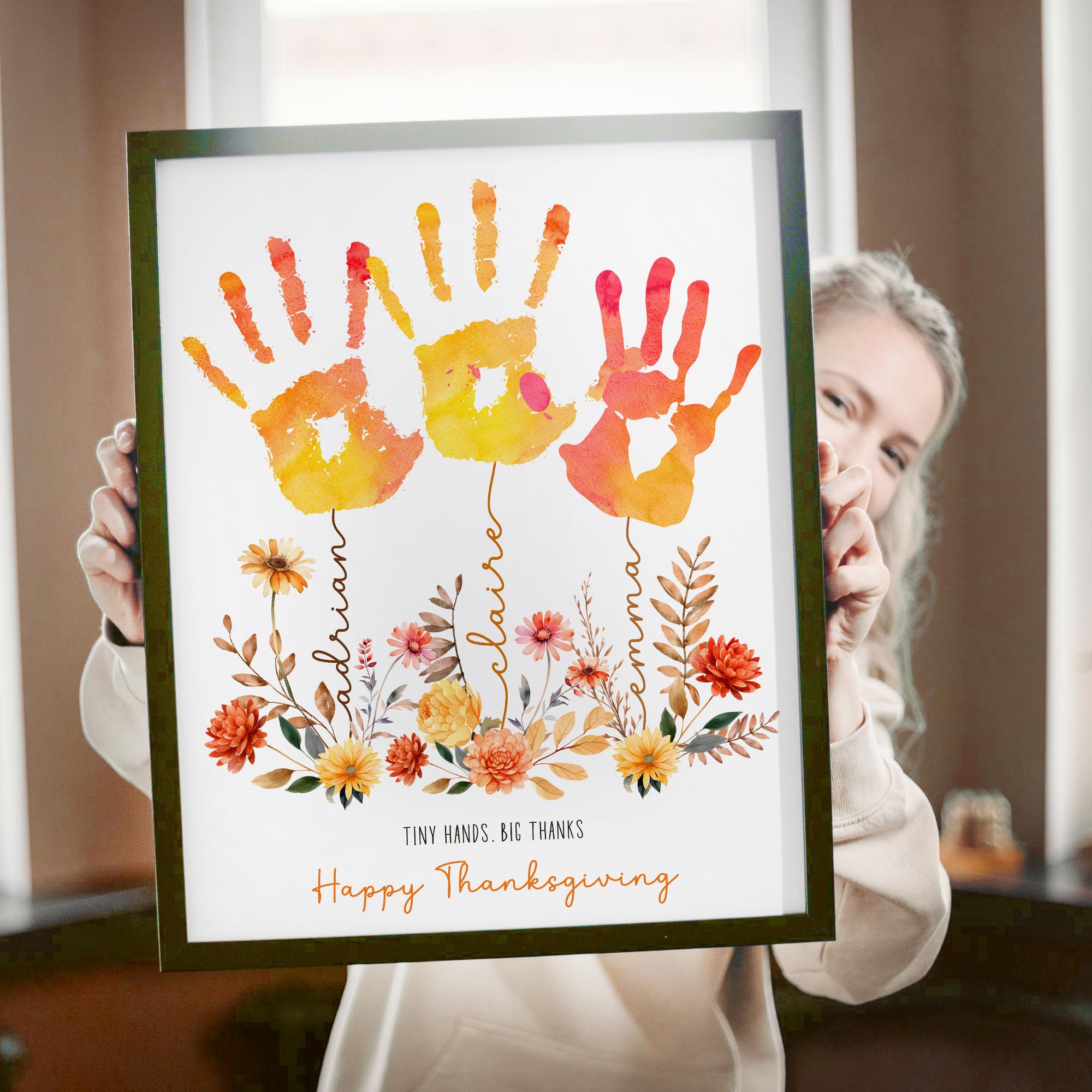 Custom Fall Handprint Art for Thanksgiving or Birthday. Personalized ...