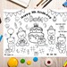 Personalized Teddy Bear Coloring Placemat for Kids Birthday Party ...