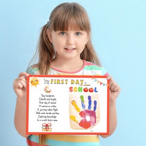 My First Day of School Handprint Craft. 1st Day of School Craft Instant ...