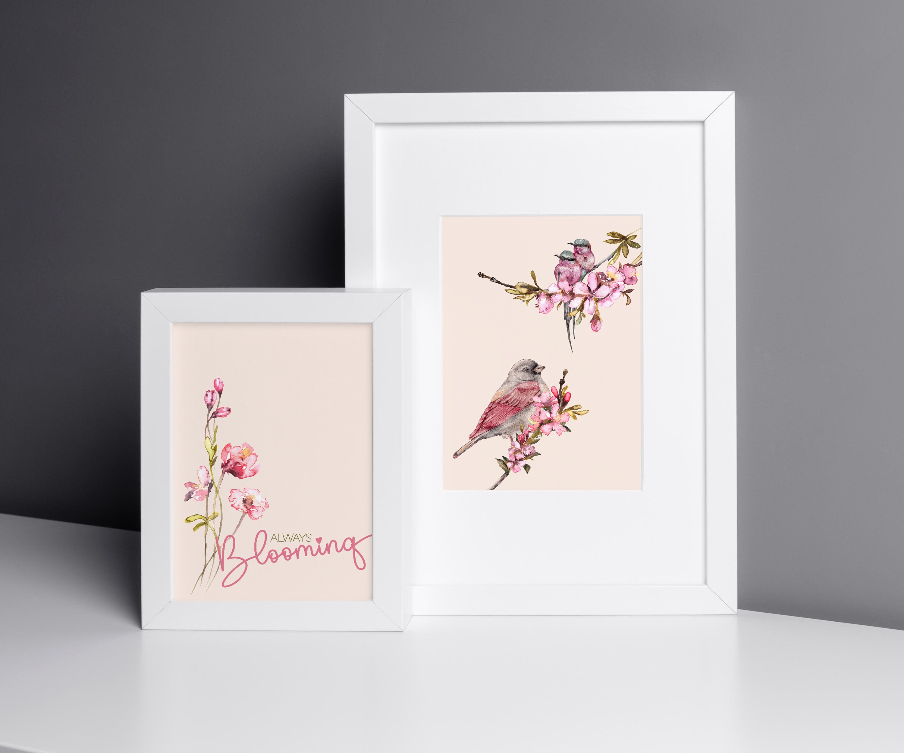 Pastel Pink Spring Printable Gallery Wall Set. Printable | Etsy