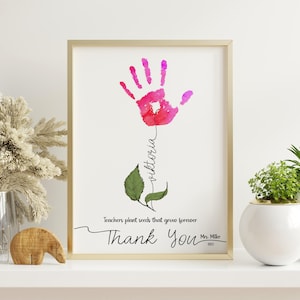 Personalized Teacher Appreciation Gift Handprint Art. Custom Teacher ...