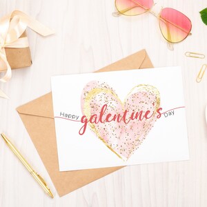 Printable Galentine's Day Card Digital Download. Pastel Pink and Gold ...