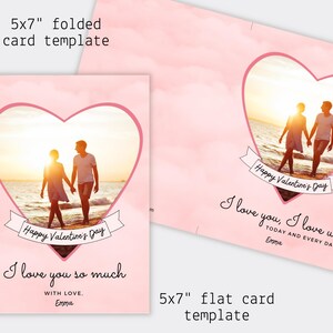 Editable Valentine Card Template. Printable Valentines Day Photo Card ...