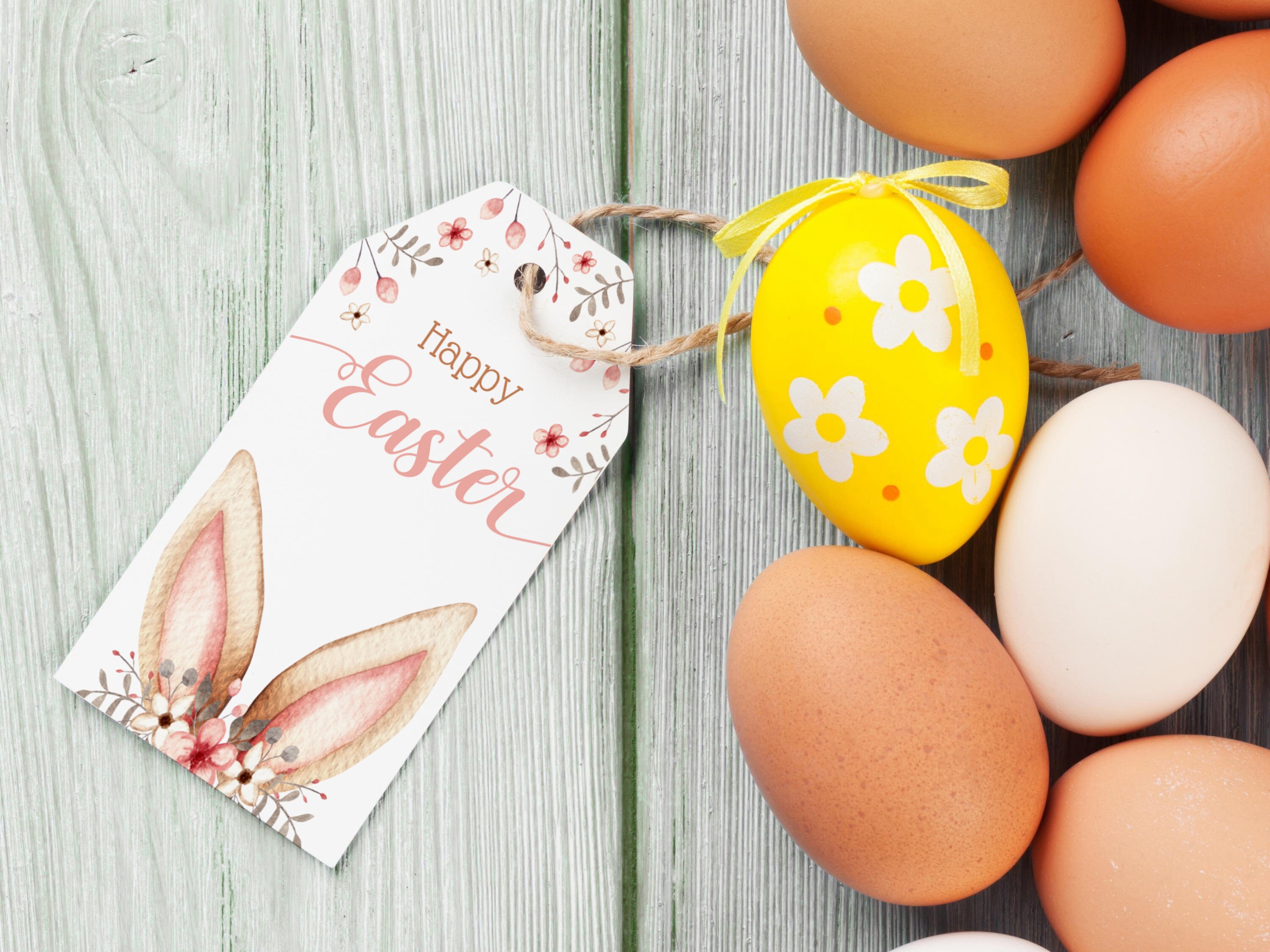 Set of 3 Printable Easter Gift Tags With Cute Easter Peeps | Etsy