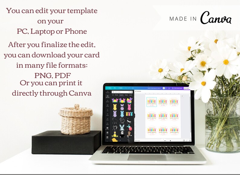 Editable Easter Treats Gift Tags Canva Template. Printable Circle ...