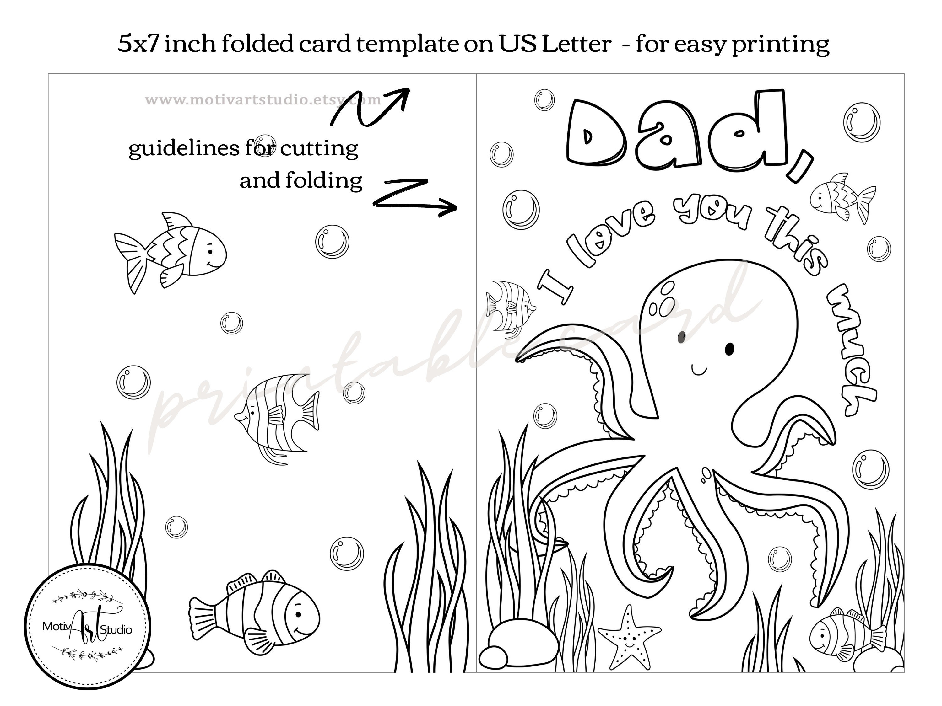 Dad Birthday Coloring Printable Card for Kids. Fathers Day - Etsy