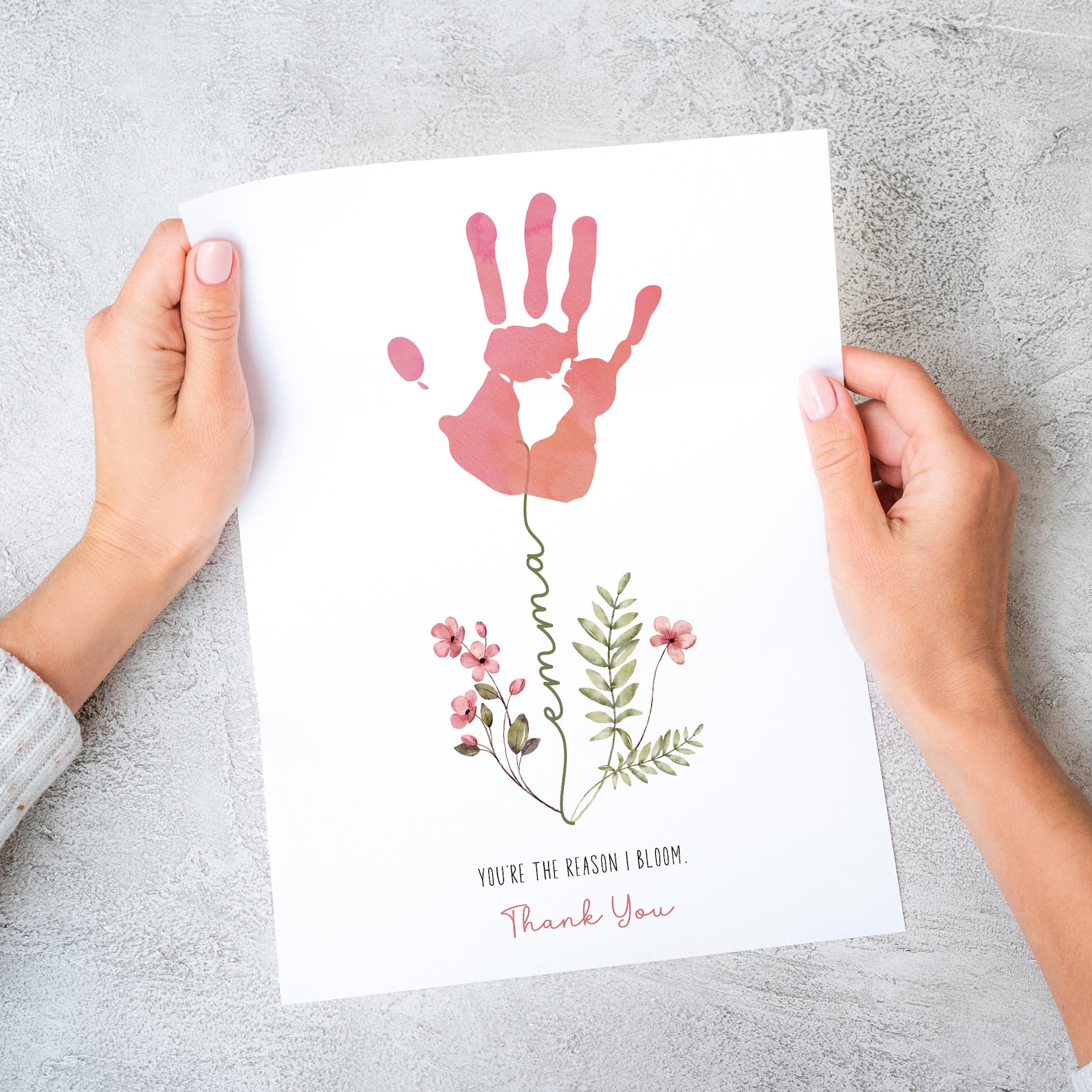 Personalized Mother's Day Handprint Art, Mom Birthday Gift | Gift for ...