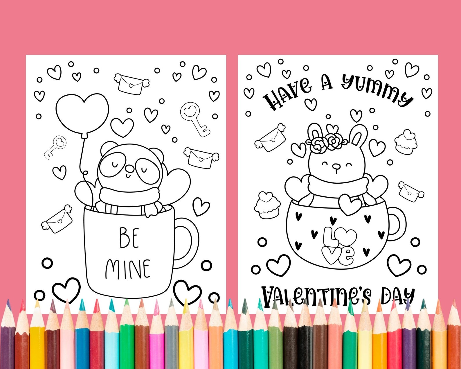 10 Valentine's Day Coloring and Activity Pages Mega Bundle. Kids ...