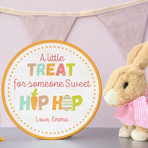 Printable Easter Treats Gift Tags Canva Template. Editable Circle ...