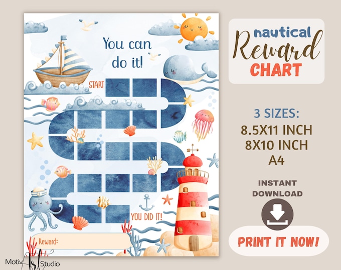 Printable Beach Reward Chart: Summer Chore Tracker (digital Download ...