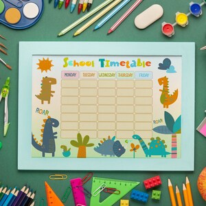 Dinosaur School Timetable Instant Download. Printable Back to School ...
