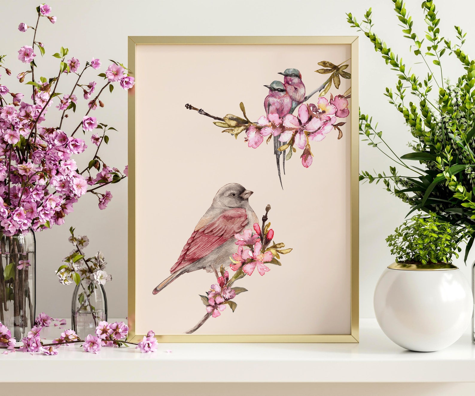 Pastel Pink Spring Printable Gallery Wall Set. Printable - Etsy