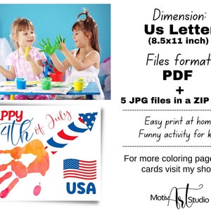 DIY 4th of July Handprint Art Activity for Kids. Printable Independence ...