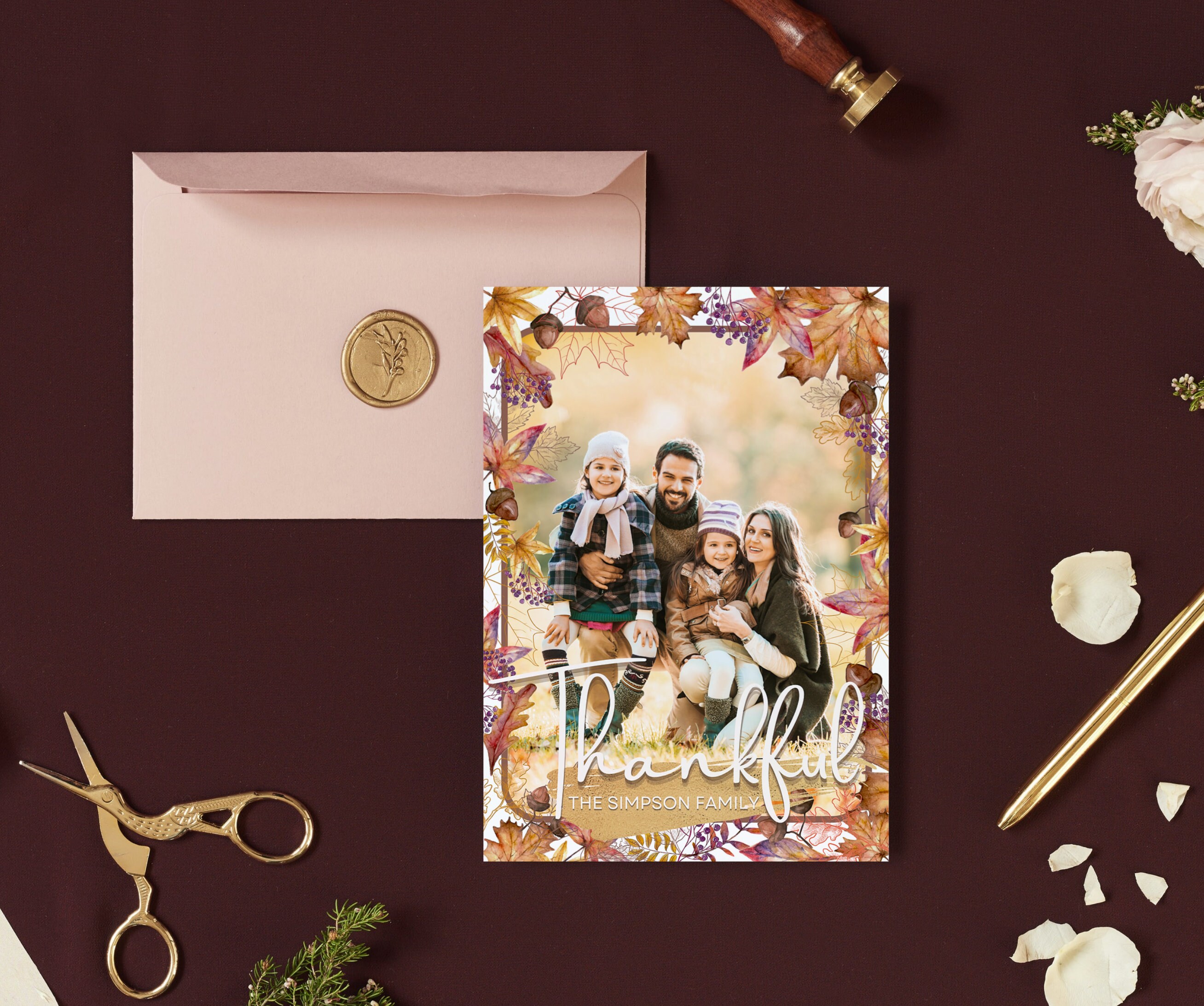 Editable Thanksgiving Photo Card Template. Thankful Photo Card - Etsy