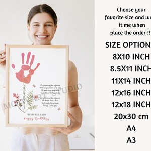 Personalized Birthday Handprint Art, Flower Gift (digital Download) - Etsy