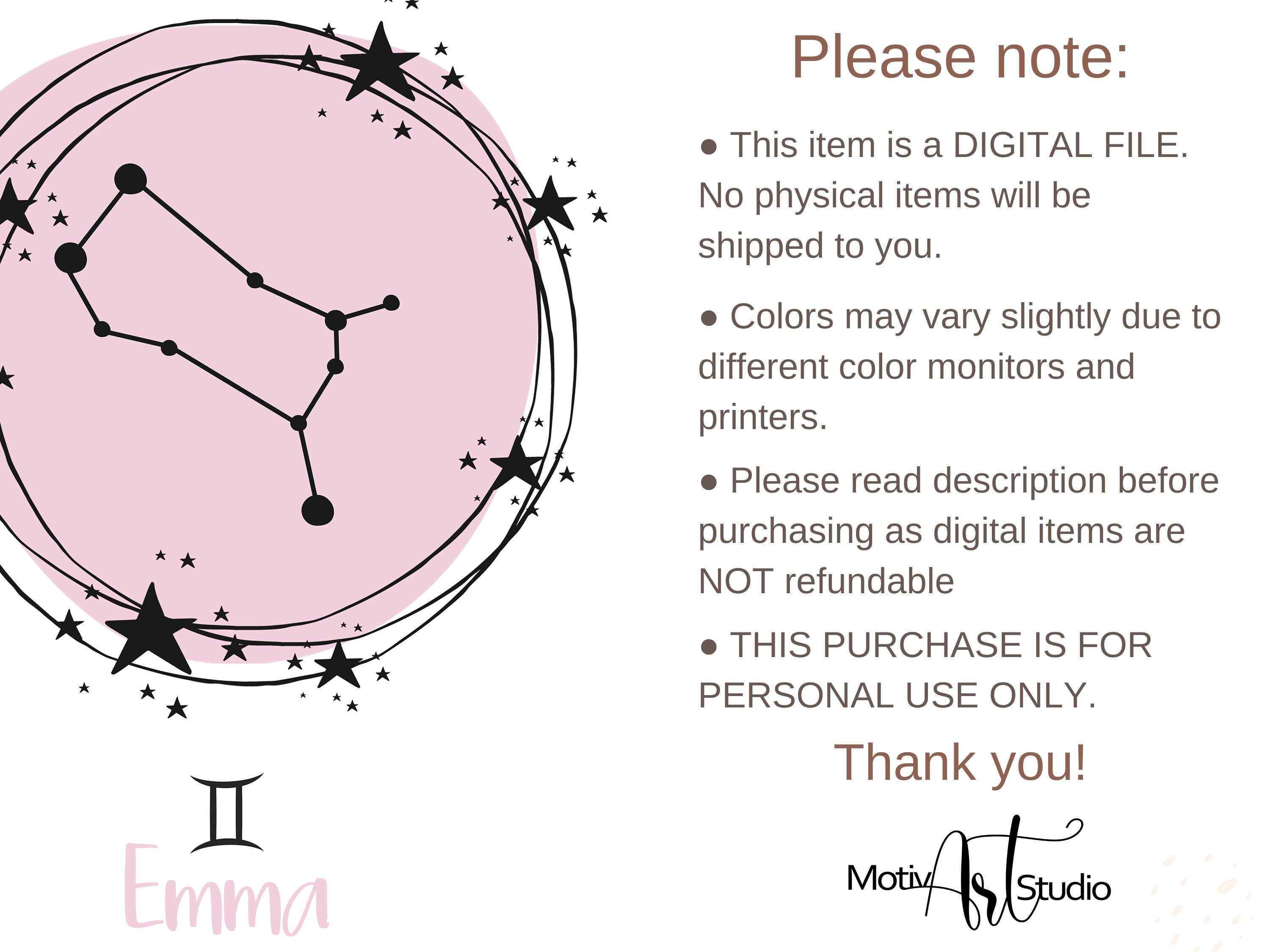 Custom Zodiac Sign Poster for Baby. Newborn Star Sign Birth - Etsy