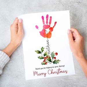 Personalized Christmas Handprint Art Gift From Kids. Printable DIY ...
