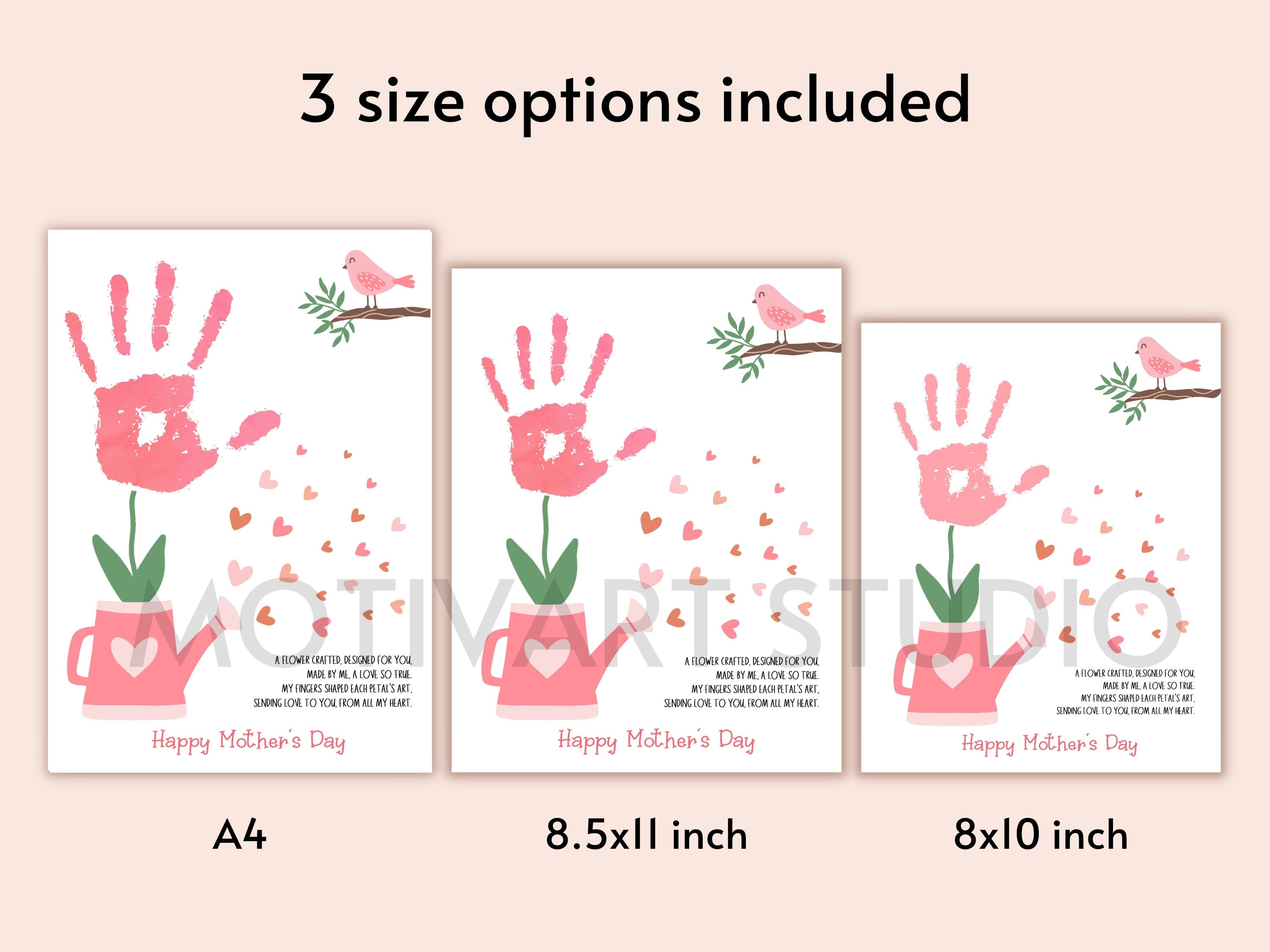 Mother's Day Handprint Art Instant Download. Printable Mothers Day Gift ...