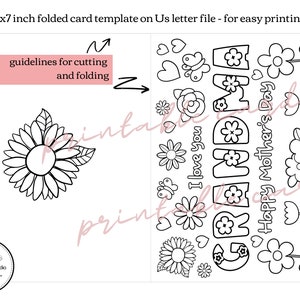 Printable Grandma Mothers Day Coloring Card for Kids. Mothers Day DIY ...