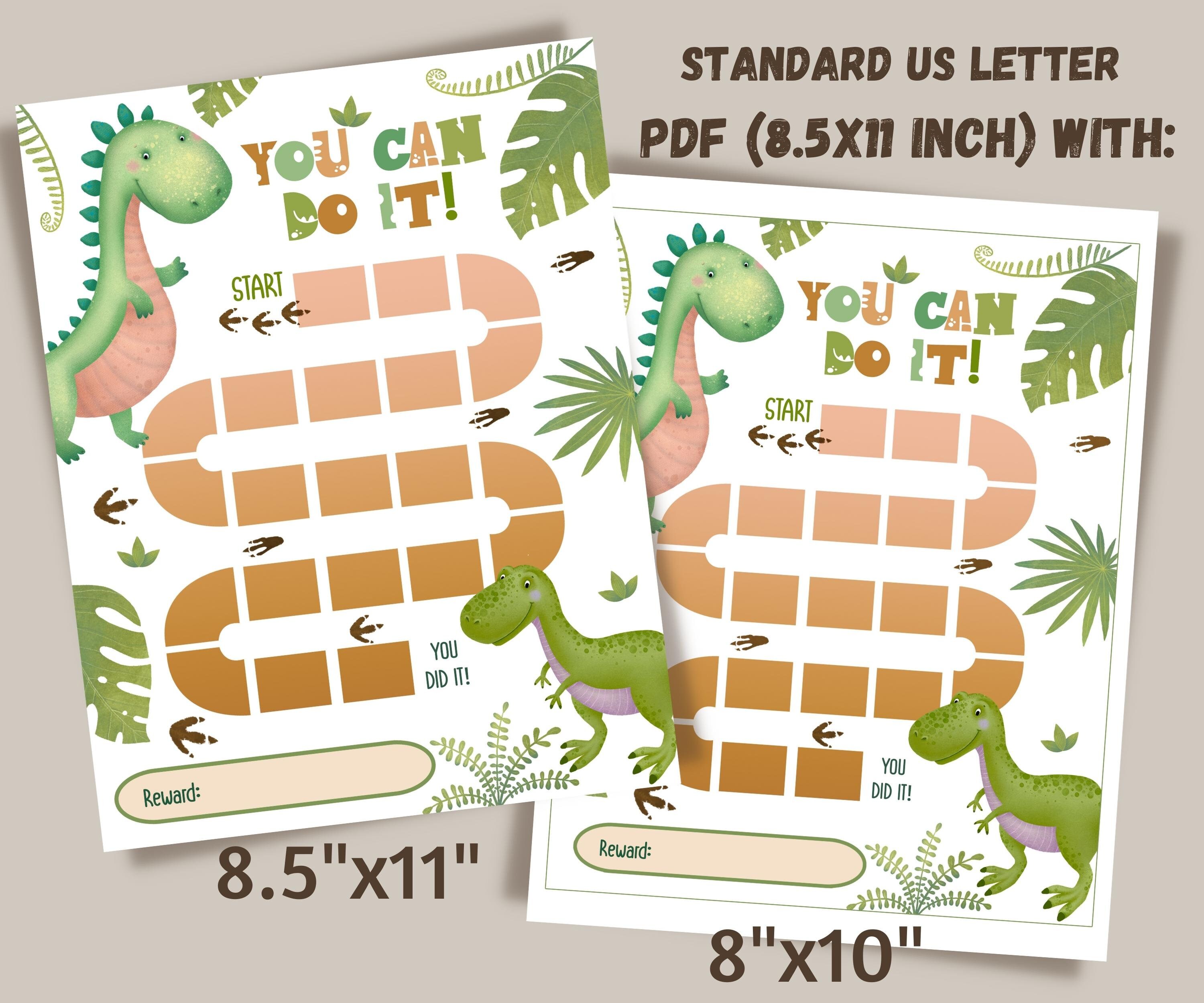 Printable Dinosaur Kids Reward Chart. Cute Kids Sticker Chart | Etsy