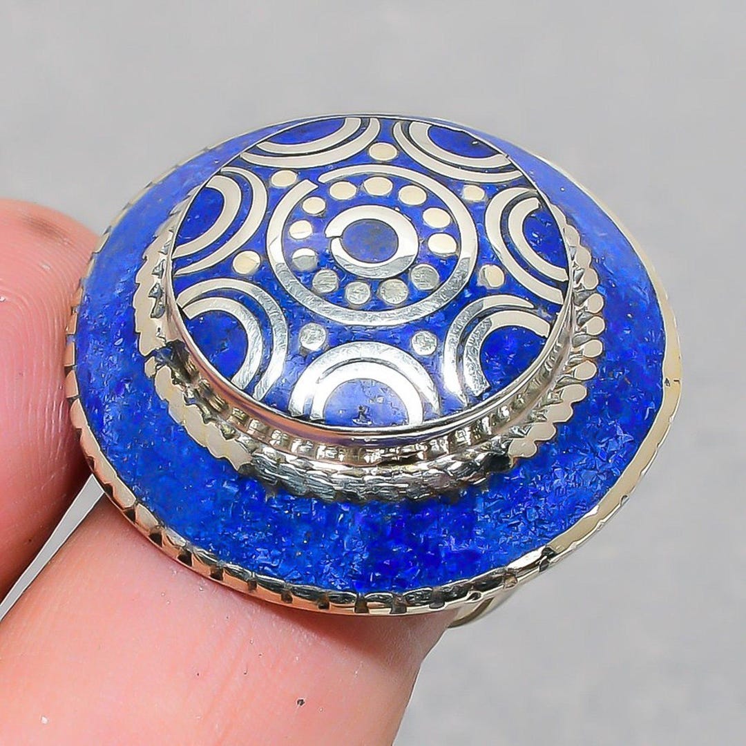 Lapis Lazuli Ring Bohemian Nepali Tibetan Silver Ring Handmade ...