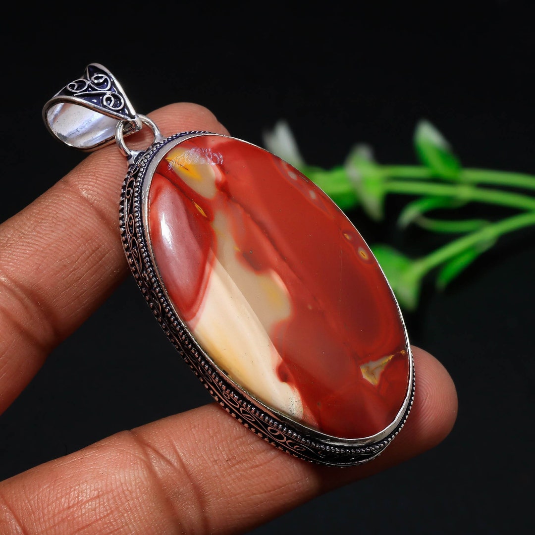 Antique Natural Mookaite Pendant, Gemstone Pendant, Multicolor Pendant ...