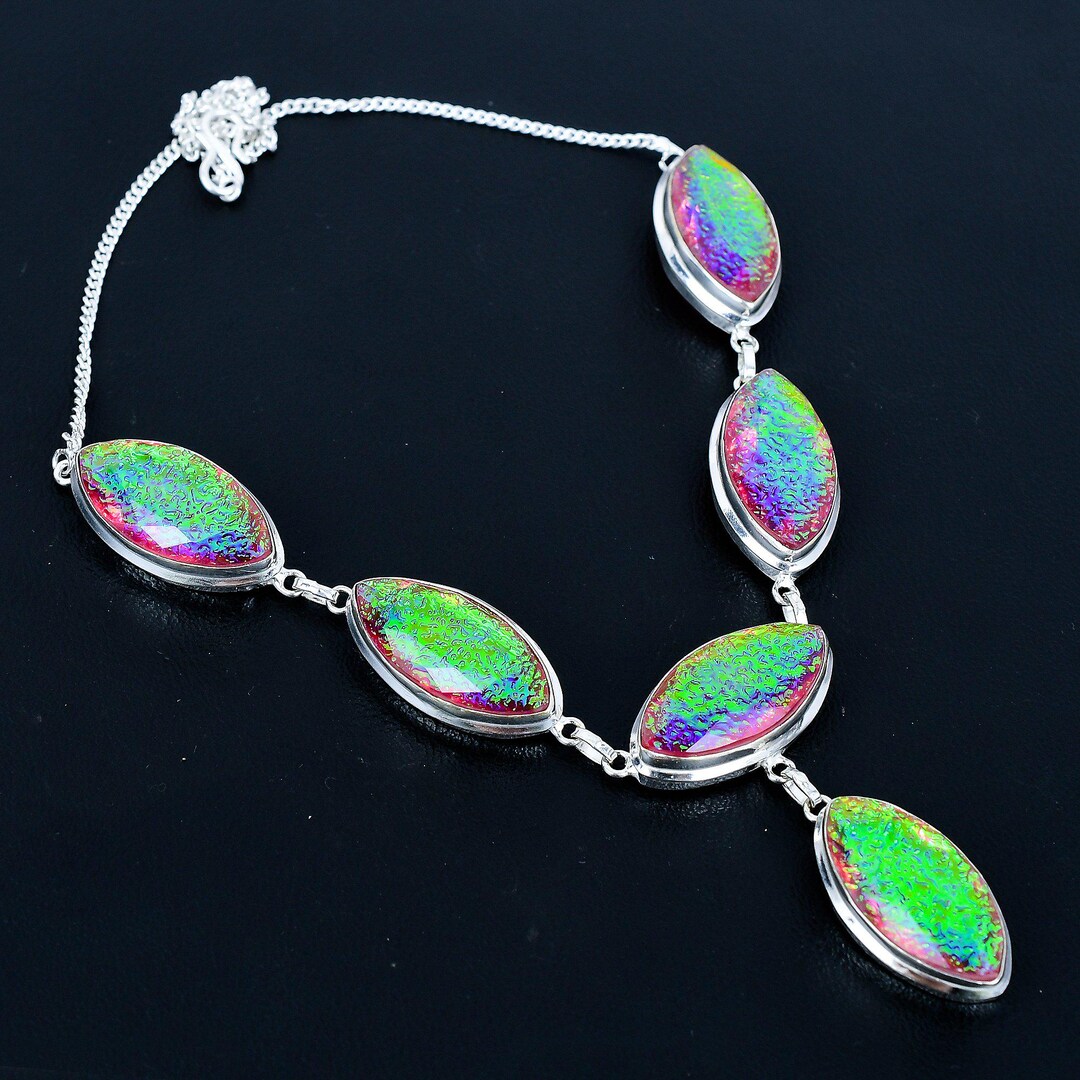 Marquise Pink Australian Triplet Opal Necklace: 925 Sterling Silver ...