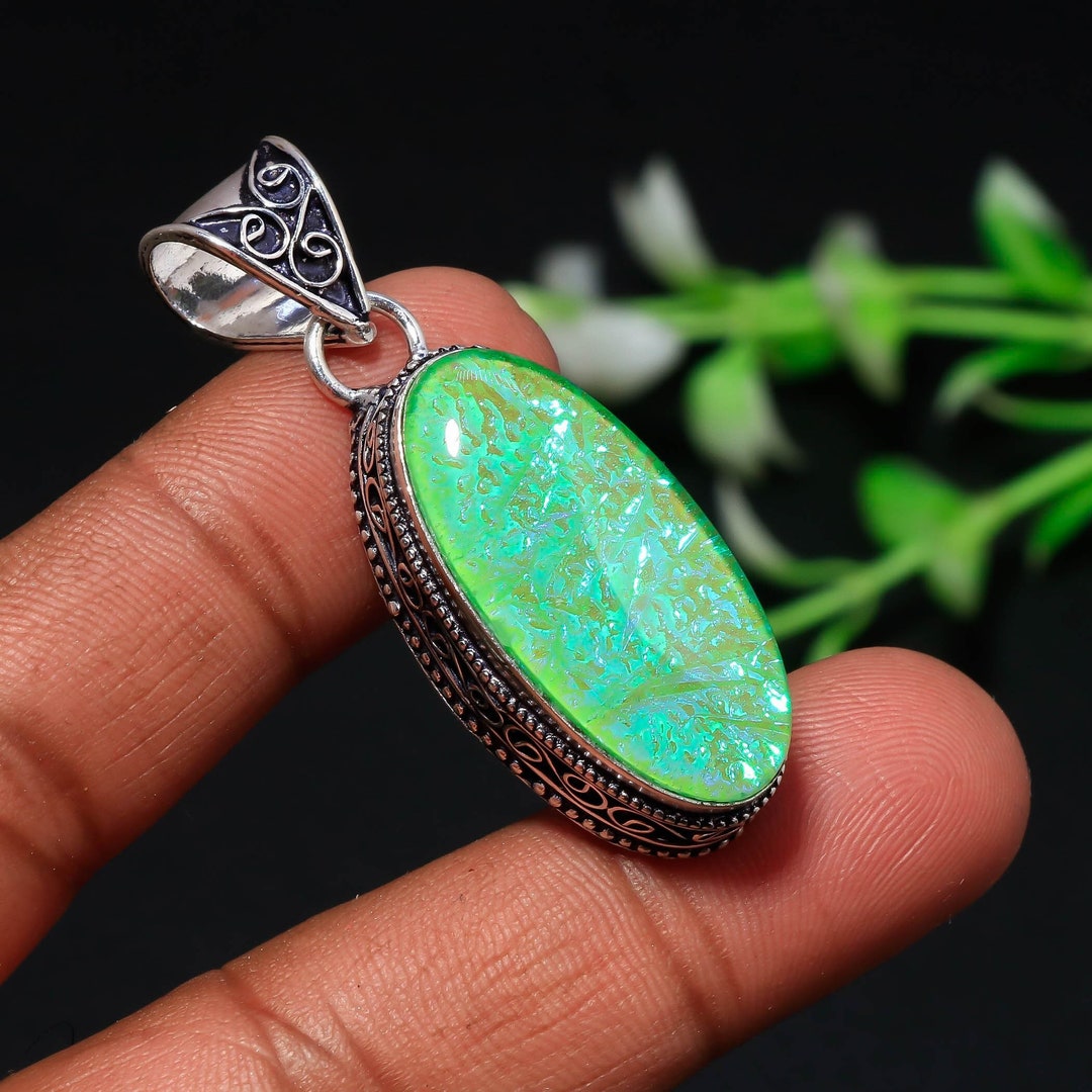 Valuable Australian Triplet Opal Pendant, Gemstone Pendant, Green ...