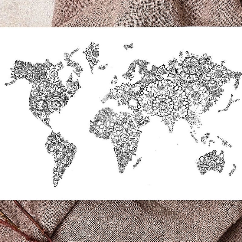 Abstract World Map - Etsy