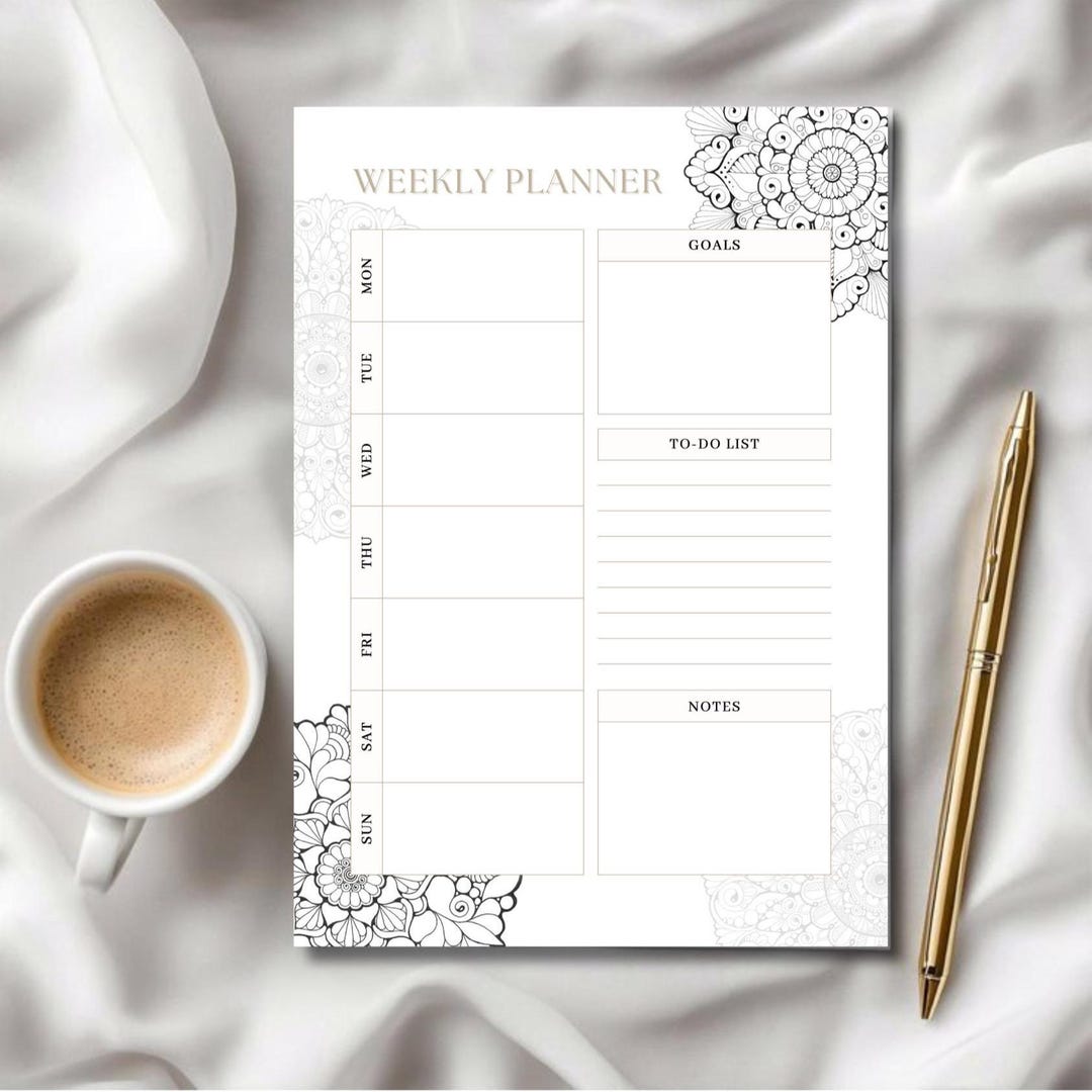 Weekly Planner Printable | Weekly Planner Mandala PDF to Print | A4 ...