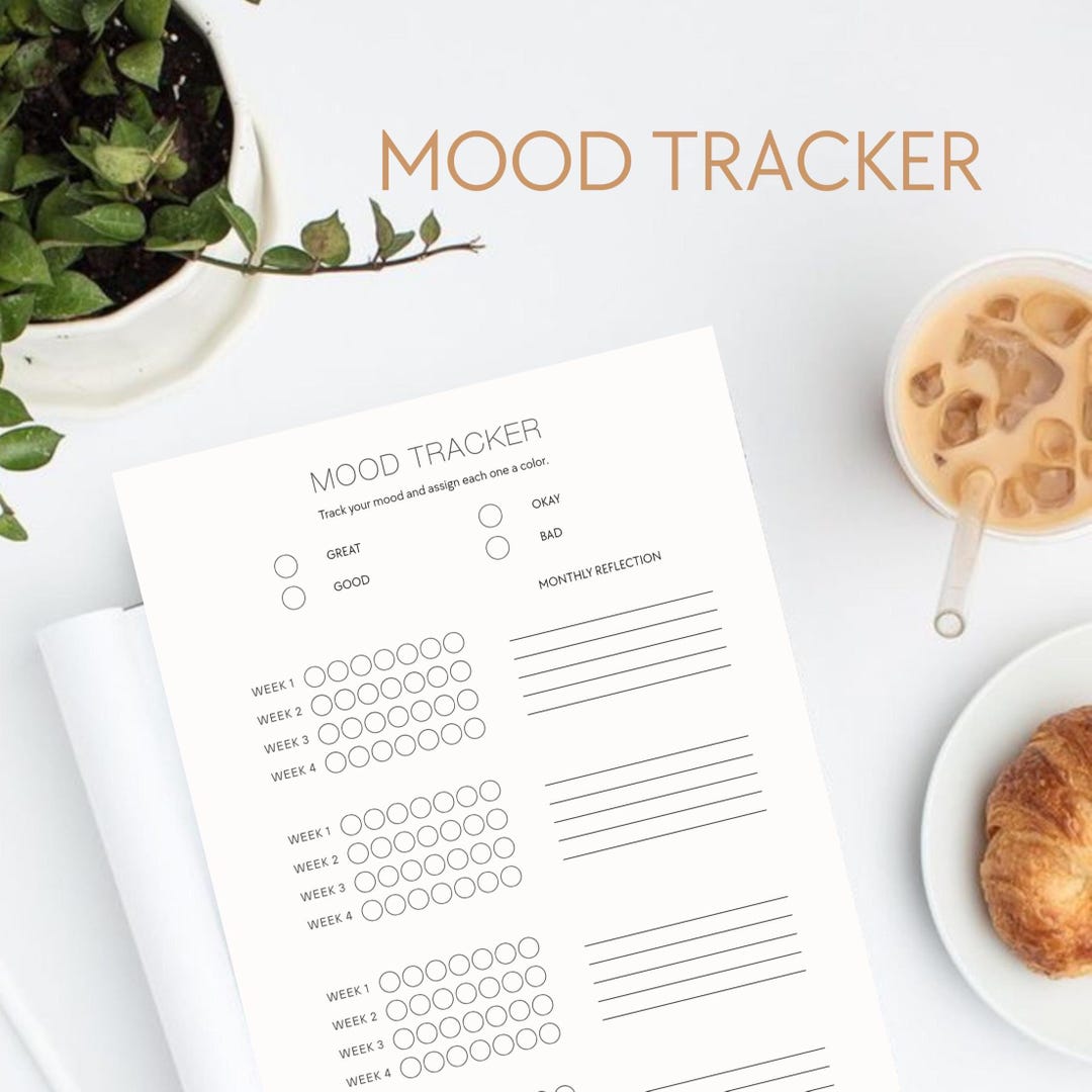 Mood Tracker Printable | 4 Months Daily Tracker | Reusable | Monthly ...