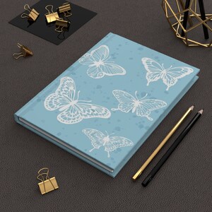 Butterfly Notebook - Blue Hardcover Journal Matte - Etsy