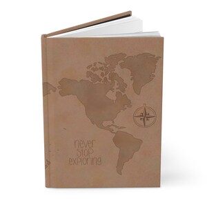 World Map Notebook - Brown Hardcover Journal Matte - Etsy